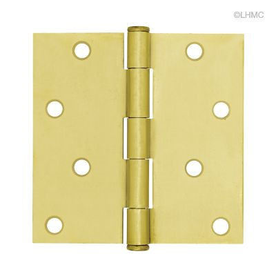 (Case Lot of 75) 3" Square Corner Hinge Satin Brass B1320