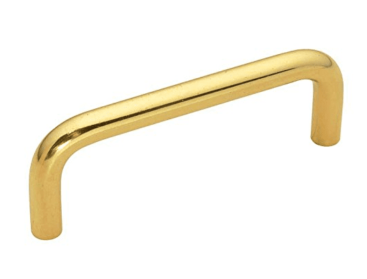 3-3/4" Solid Brass Wire Pull - Antique Brass - D. Lawless Hardware