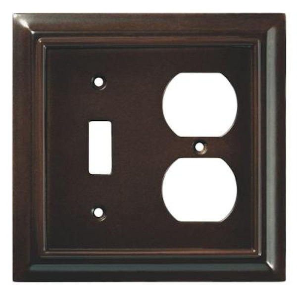 Duplex Outlet Combination Wall Plate Cover - Walnut