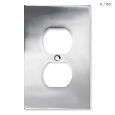 Concave Single Decorator Wall Plate Polished Chrome