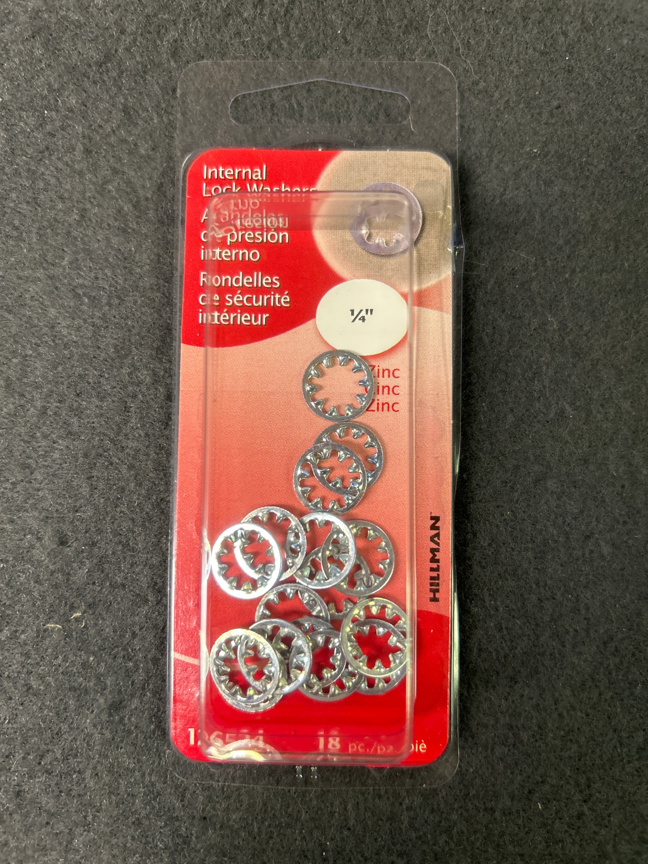 1/4" Internal Lock Washers Zinc Plated 18-pcs
