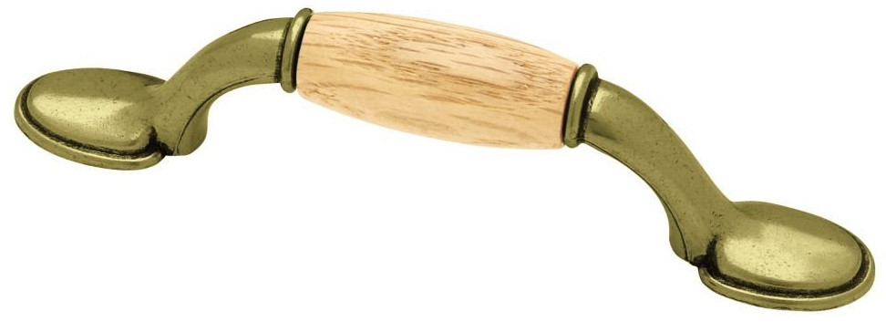 (12 Pack) 3" Oak Center Pull Antique Brass