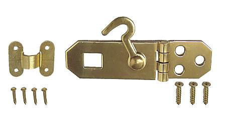 (12 Pack) Solid Brass Lacquered Hasp - 3/4" x 2-3/4"