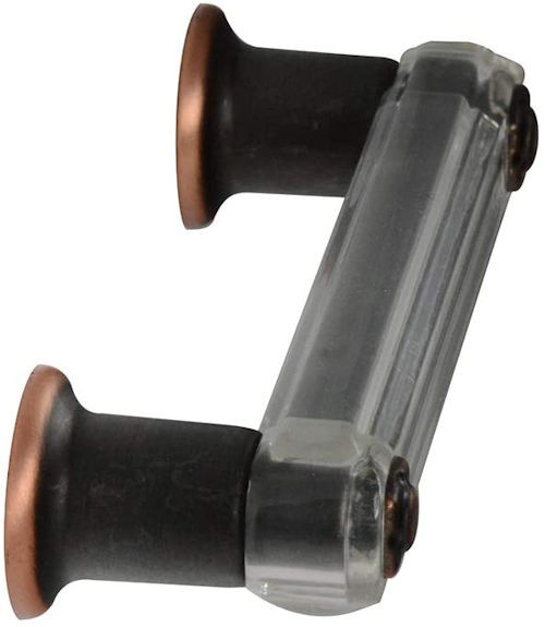 3" Design Facets Mateus Bar Pull Clear Acrylic with Oil Rubbed Bronze