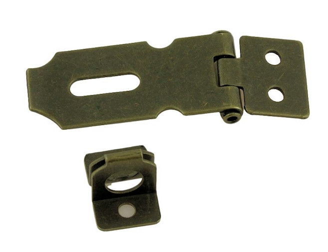 Antique Brass Hasp Set 1-1/2" x 3/4" DL-C753-1-AB - D. Lawless Hardware