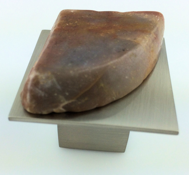 Flat Surface Knob or Base for Knob Making 1-1/2" Square Brushed Nickel