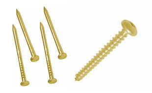Box Hook & Staple in Solid Brass with Screws - 1-1/2" x 3/4"