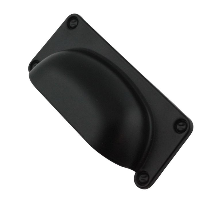 2-1/2" Country Store Farmhouse Cup Pull Matte Black - D. Lawless Hardware