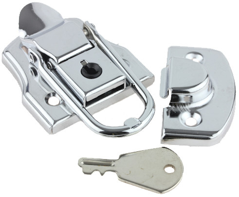 Chrome Plated Locking Draw Catch - 2-7/8" x 1-7/8"