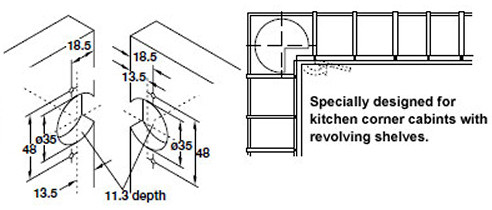 Pie Cut Corner Hinge