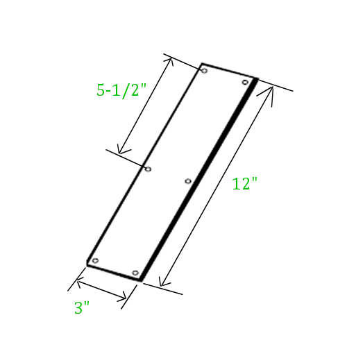 Aluminum Push Plate 3" X 12"