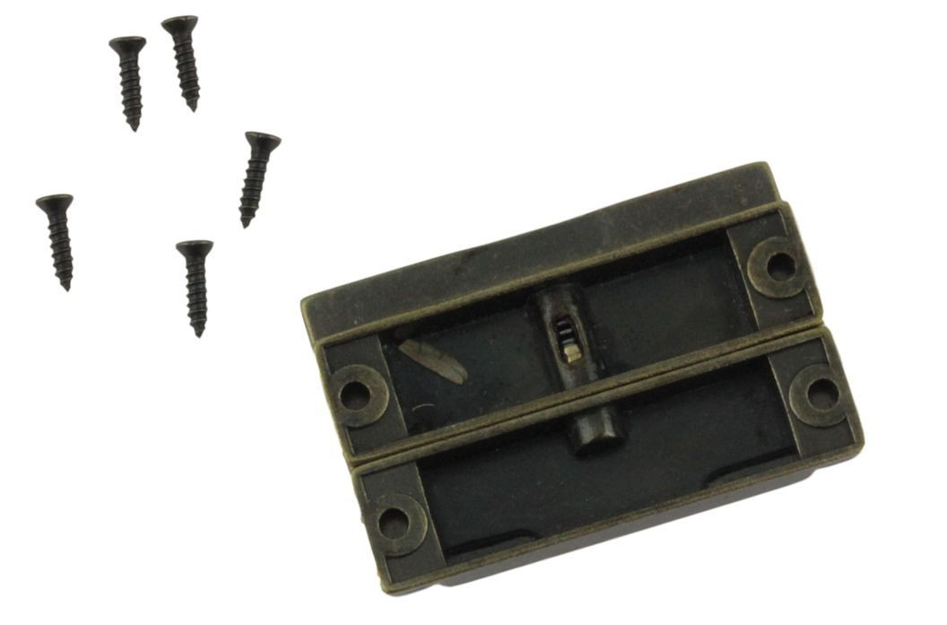 Small Box Catch or Clasp 1-3/4 x 1-3/8" Antique Brass