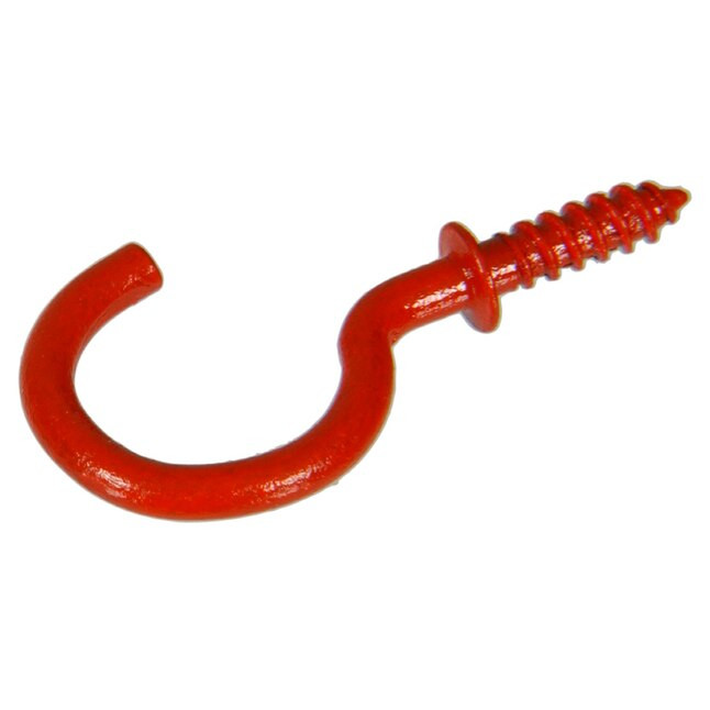 Case Lot (60) 7/8" Red Enamel Cup Hook 3-Pack