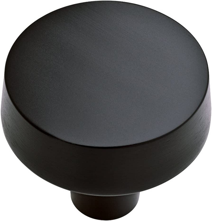 1-7/16" Round Soft Modern Knob Flat Black