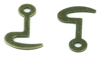 (5 Pack) BAG OF 4 - Small Antique Brass Box Hook Latch 1 inch Long ...