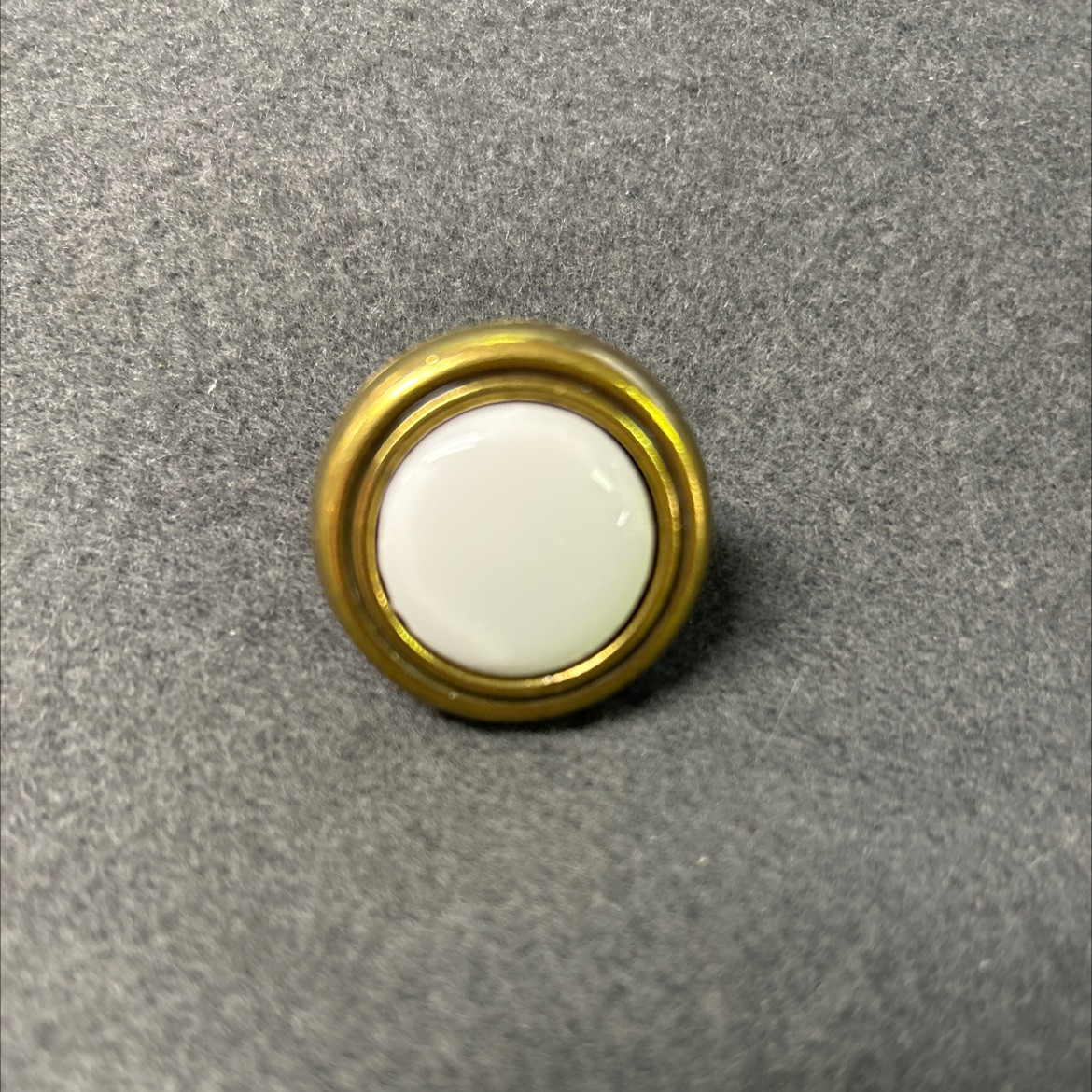1-1/4 inch Avante White Insert Knob Antique Brass