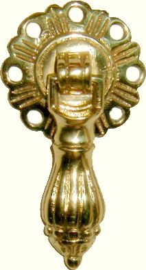 2 inch Victorian Teardrop Pull Cast Brass