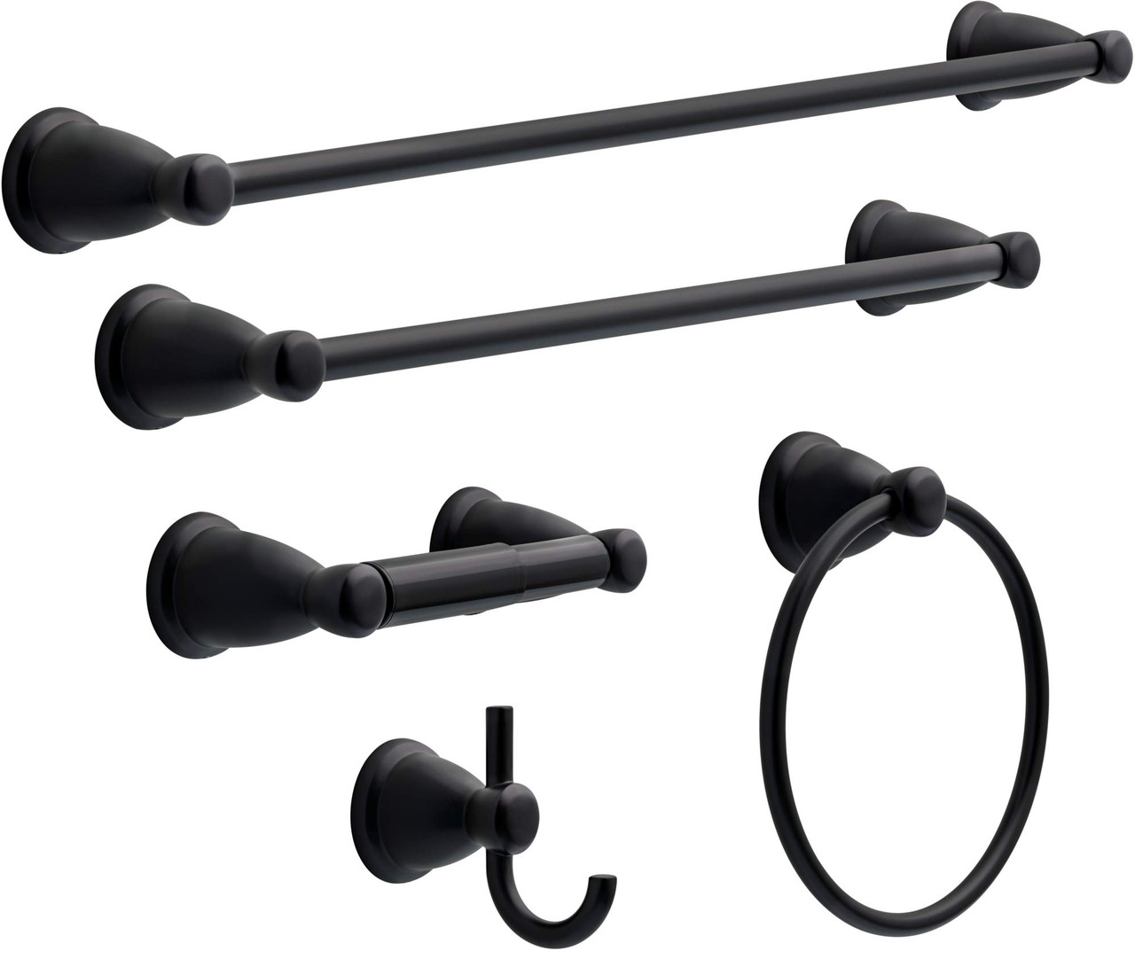 Franklin Brass 5pc Kinla Bath Collection Matte Black