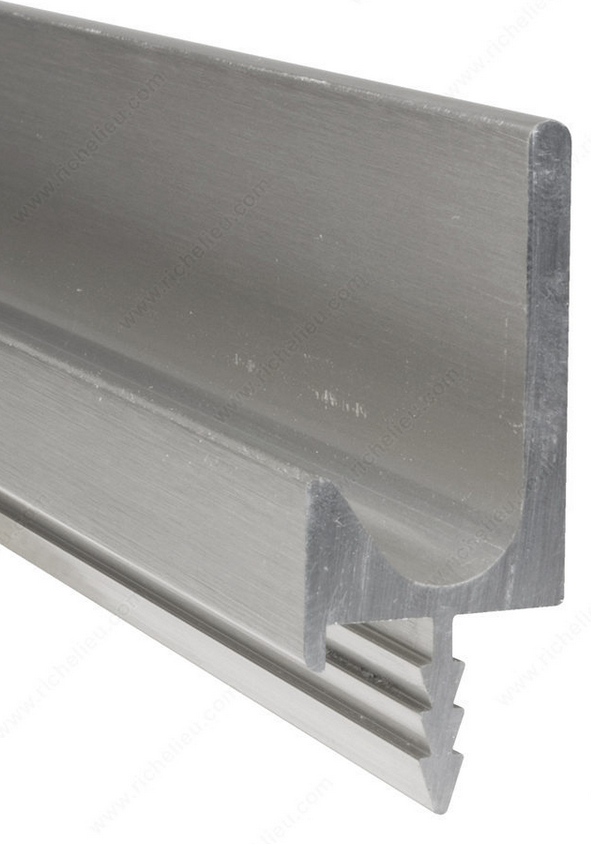 Modern Handle in J Shape for 5/8" Panel - 3188 - Satin Aluminum - 12 ft ...