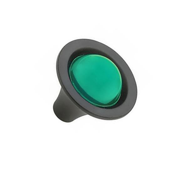 (12 Pack) 1-1/4" Glass Knob Emerald and Black