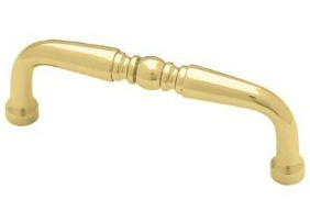 (12 Pack) 3" Turned Design Wire Pull Solid Brass