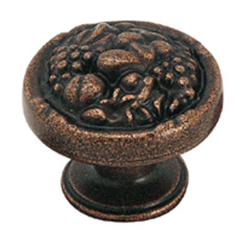 (12 Pack) 1-3/8" Natural Elegance Fruit Knob Rustic Bronze