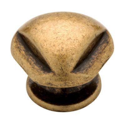 (12 Pack) 7/8" Small Mission Triangle Knob Antique Brass