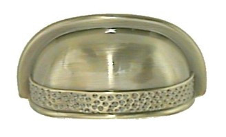 (12 Pack) 2-1/2" Hammered Cup Pull Antique Bronze