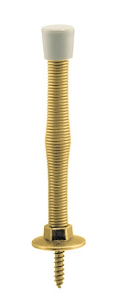 (12 Pack) Flexible Door Stop - 3" Bright Brass - Soft Tip