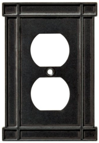 (12 Pack) Arts & Crafts Duplex Wall Plate - Soft Iron