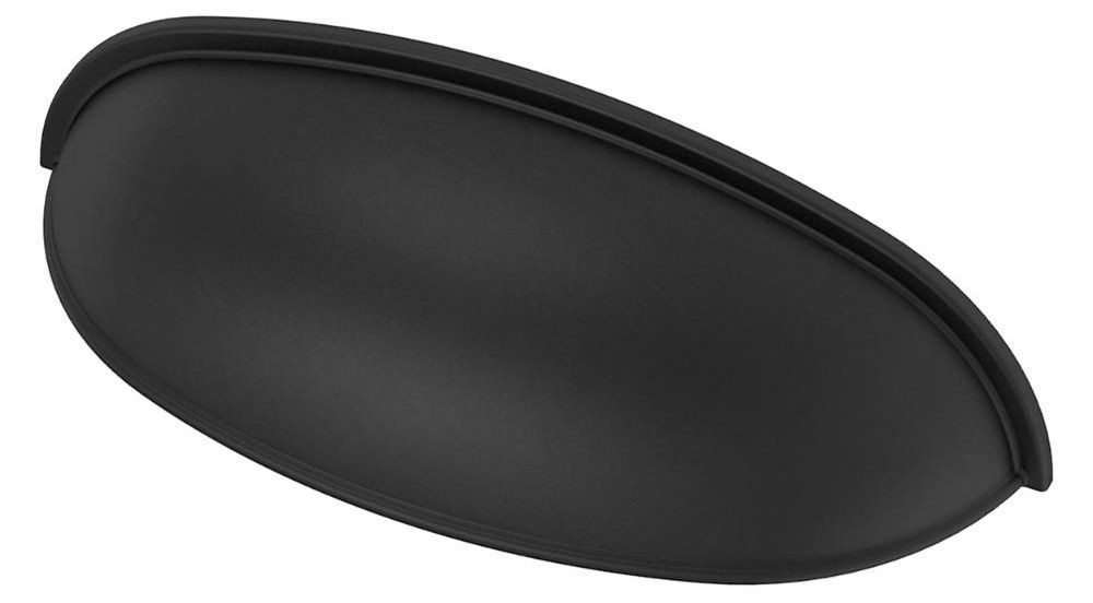 (12 Pack) 2-1/2" or 3" Dual Mount Cup Pull Flat Black
