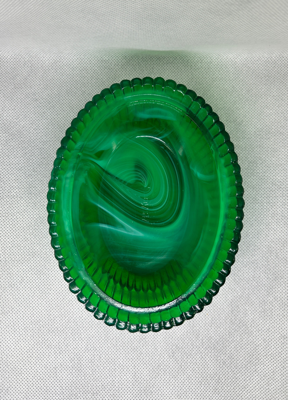 Glass Rabbit Malachite Green Slag