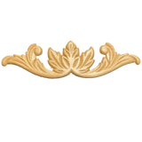 9" x 2-1/2" Maple Wood Leaf & Upturned Scroll Applique