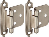 Pair Variable Overlay Self Closing Hinge Heirloom Silver