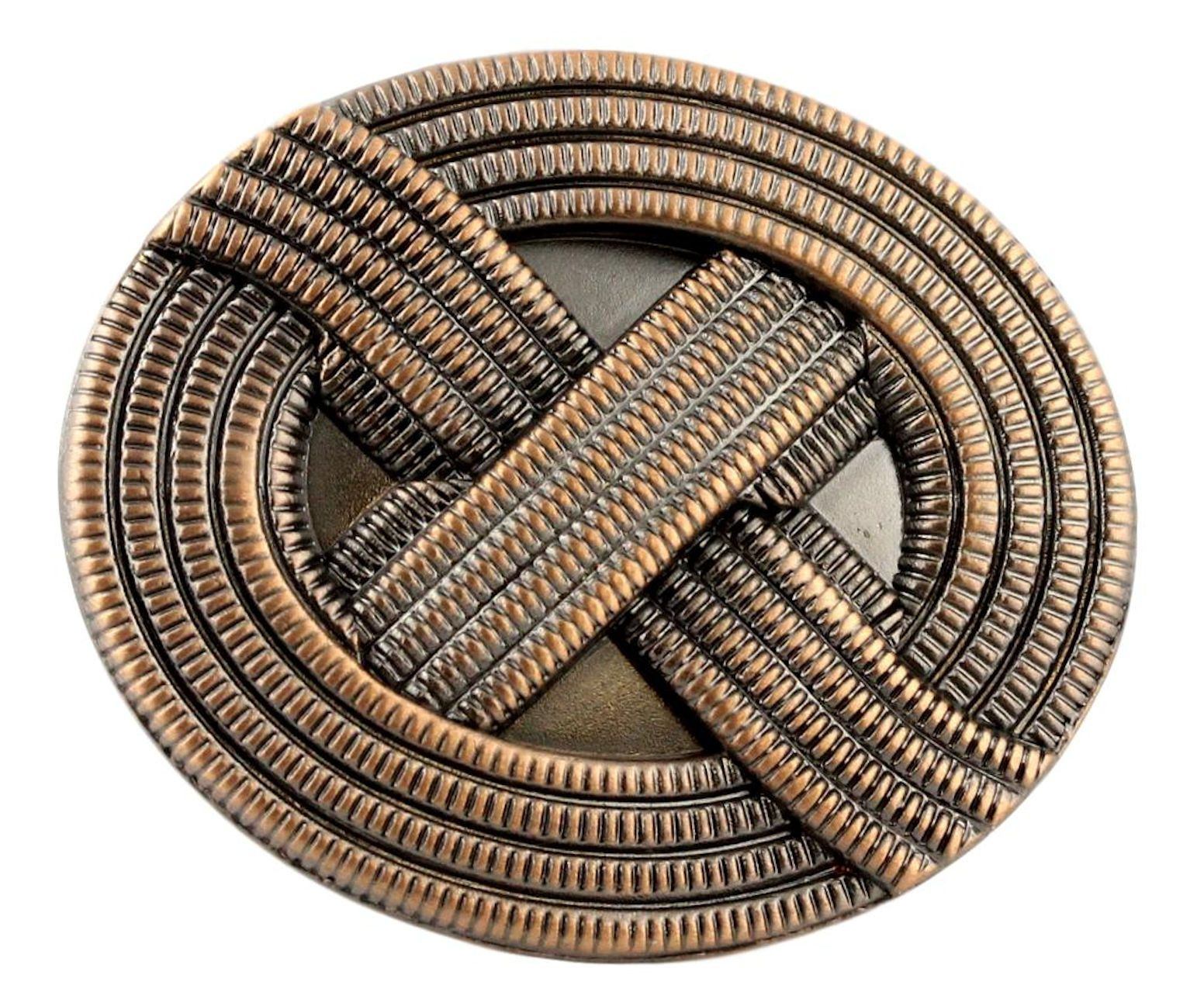 1-1/2" Roped Knob with Backplate Brushed Red Copper - D. Lawless Hardware