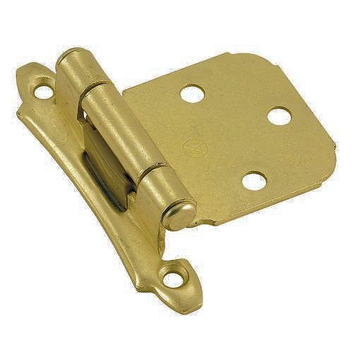 Pair Variable Overlay Burnished Brass Self Closing Hinge