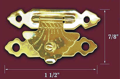 Jewelry Box Catch Brass Plated with Screws