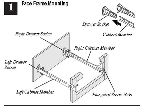 Drawer Slide - Bottom Side Mount - 400mm Drawer Slide Set - 16