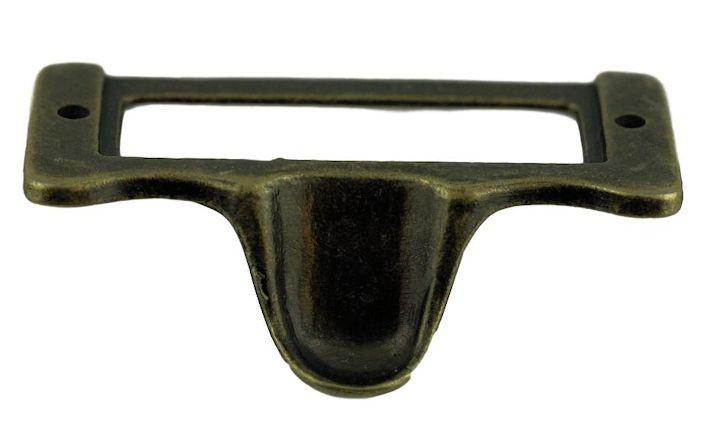 File Label Holder with Finger Pull - Antique Brass - 2-1/4" x 1-3/8"