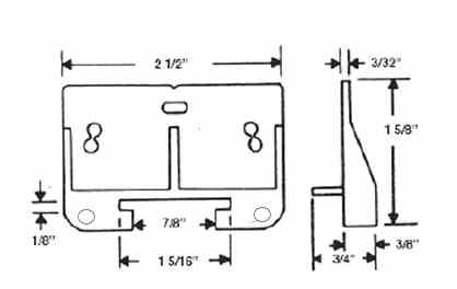 Drawer Track Guide for 1-1/4" x 1/8" Rail - White Nylon