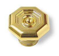 1-1/8" Octagonal Knob Polished Gold