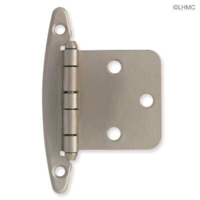 Pair 1/2" Overlay Semi-Wrap Satin Nickel Hinges L-H01915C-SN-O - D ...