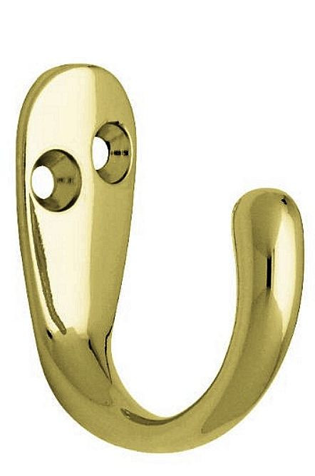 Single Robe Hook Tempra Polished Brass
