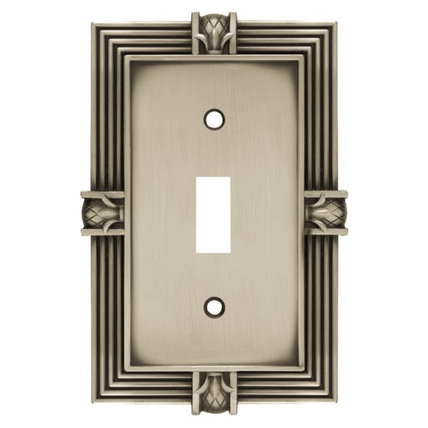 Pineapple Single Switch Plate - Brushed Satin Pewter W101ZMC-BSP-C