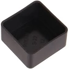 Pair of Black Plastic Caps for Square Metal 1/2"