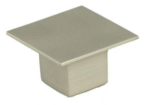 Flat Surface Knob or Base for Knob Making 1-1/2" Square Brushed Nickel