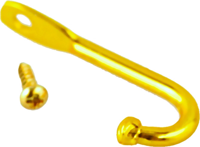 (12 Pack) Jewelry Box Necklace Hook - Brass Finish with Screw - 3mm (25 ...