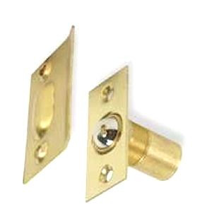 (12 Pack) Adjustable 5/8" Ball Catch & Strike & Screws - Brass