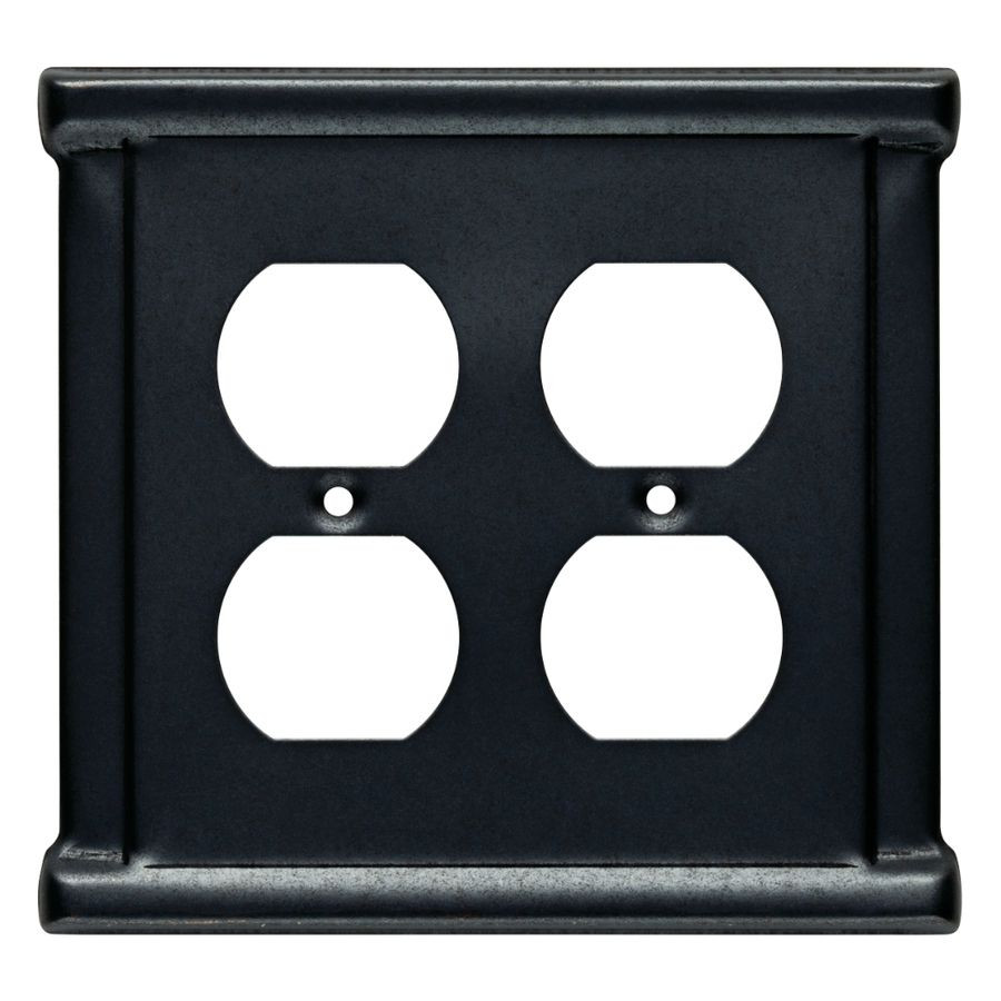 Landen 2-Gang Soft Iron Round Wall Plate