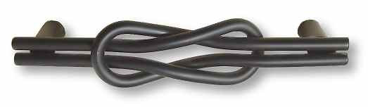5" Wrought Iron Double Loop Pull Flat Black